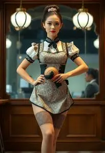 Waitress Dance Costume Face Swap
