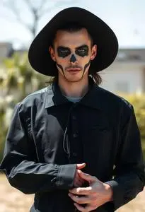 Goth Halloween Costume Man Face Swap