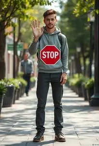 Free Stop Sign Adult Costume Face Swap