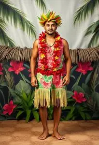 Hawaiian Luau Costume Face Swap