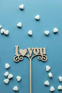Top View Composition Of Topper In Form Of Declaration Of Love Among ...