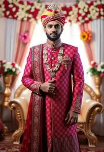 Navardev Sherwani Face Swap Buy Stock Photo