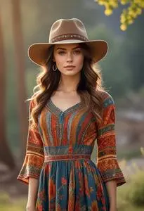 Woman Western Attire Dress Face Swap