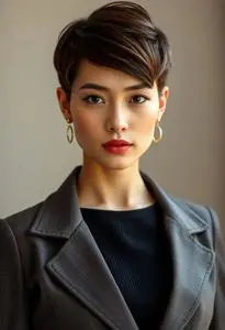 Side Pixie Cut Hairstyle Face Swap