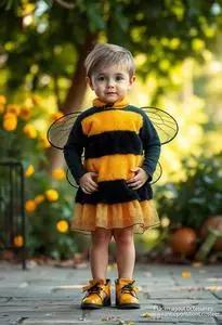 Child Boy Bee Costume Face Swap