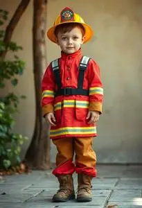 Child Fire Costume Boy Face Swap