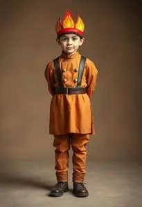 Child Fire Costume Boy Face Swap