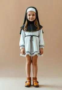 Child Nun Halloween Costume Girl Face Swap