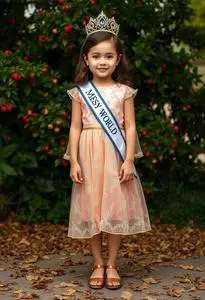 Free Child Miss World Fancy Dress Face Swap