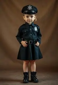 Child Police Officer Outfit Halloween Face Swap