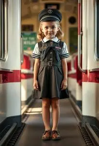 Train Conductor Costume Girl Face Swap