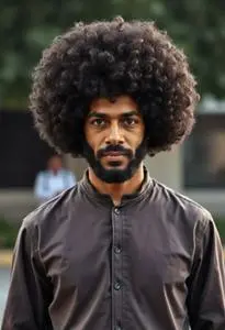 Bob Ross Afro Costume Wig Hair Hairstyle Face Swap
