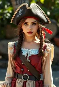 Girl Pretty Pirate Costume Face Swap