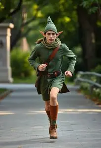 Running Elf Costume Face Swap