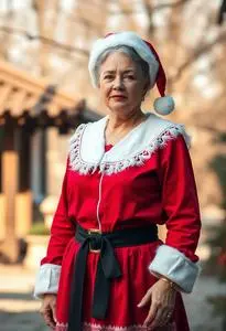 Traditional Mrs Claus Outfit Face Swap