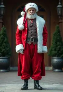Victorian Santa Suit Costume Face Swap