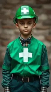 Green Cross Code Boy Fancy Dress Face Swap