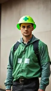 Green Cross Code Man Costume Face Swap