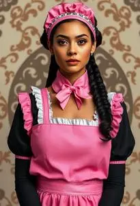 Free Pink French Maid Costume Face Swap