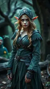 Female Wood Elf Cosplay Fancy Dress Face Swap
