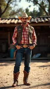 Western Outfit Guy Costume Face Swap
