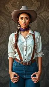 Western Attire Female Costume Face Swap