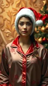 Silk Christmas Pajamas Costume Face Swap