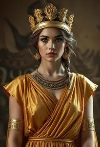 Gold Greek Goddess Costume Face Swap