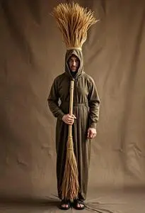 Human Broom Costume Face Swap
