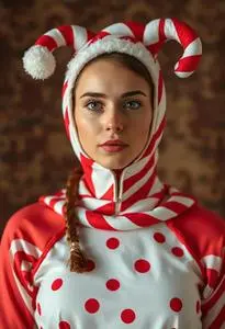 Candy Cane Attire Costume Face Swap