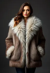 Realistic Faux Fur Coat AI Face Swap
