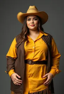 Free Plus Size Western Wear Woman AI Face Swap