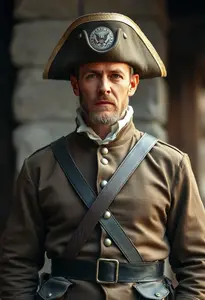 Adult Colonial Soldier Costume AI Face Swap