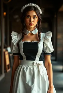 Adult French Maid Costume AI Face Swap