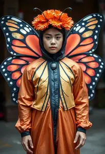 Butterfly Monarch Costume AI Face Swap
