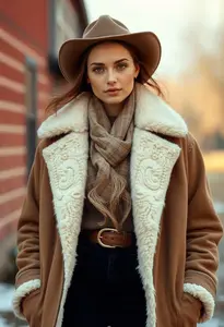 Western Style Winter Coats AI Face Swap