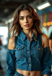 Denim Theme Party Outfit AI Face Swap