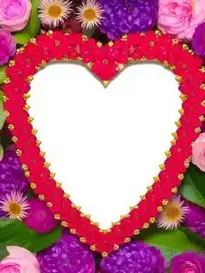 Free Love Heart Photo Frame, Flowers Insert Photos