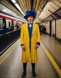 Tube Station Fancy Dress Face Swap