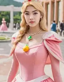 Free Adult Princess Peach Fancy Dress Face Swap