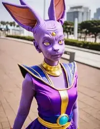 Female Beerus Cosplay Face Swap