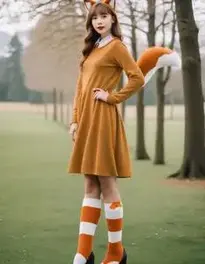 Knee High Fox In Socks Costume Socks Face Swap